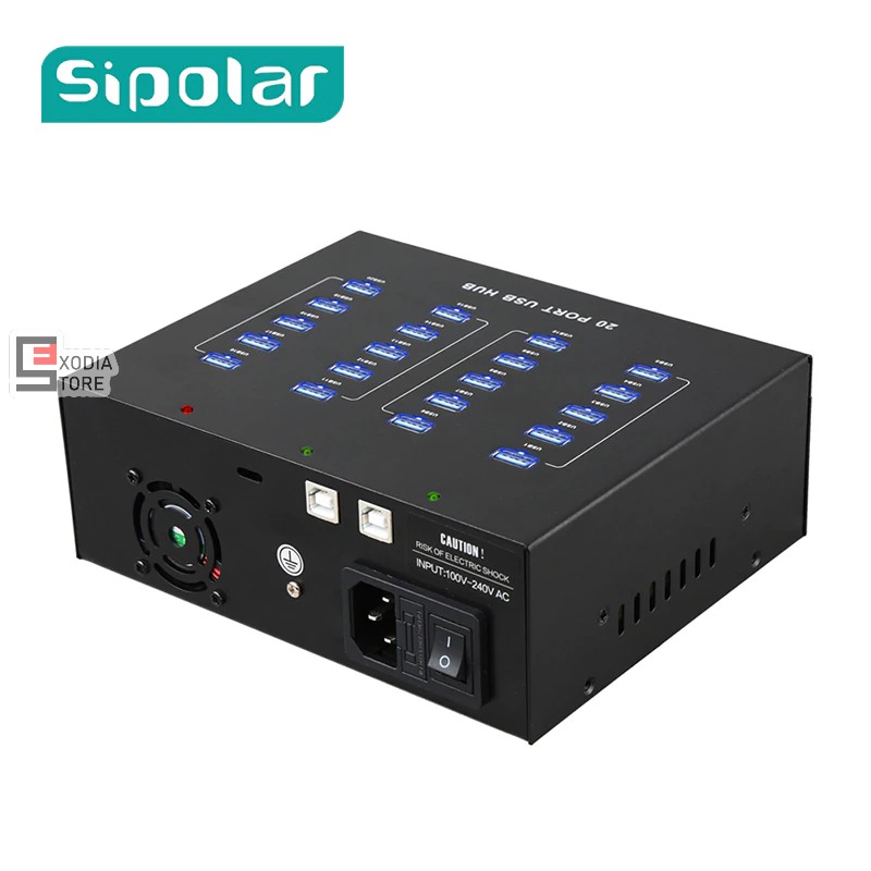 Jual SIPOLAR 2.0 USB HUB 20 Port A-210 / A-210P With 5V22A Power ...