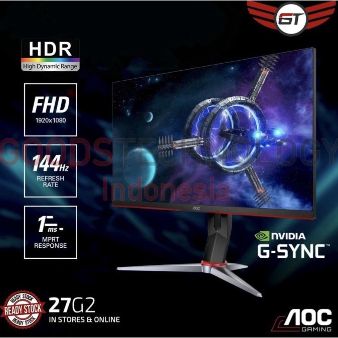Jual Monitor LED AOC 27G2 144Hz 1Ms IPS G-Sync FHD Gaming Monitor 27 ...