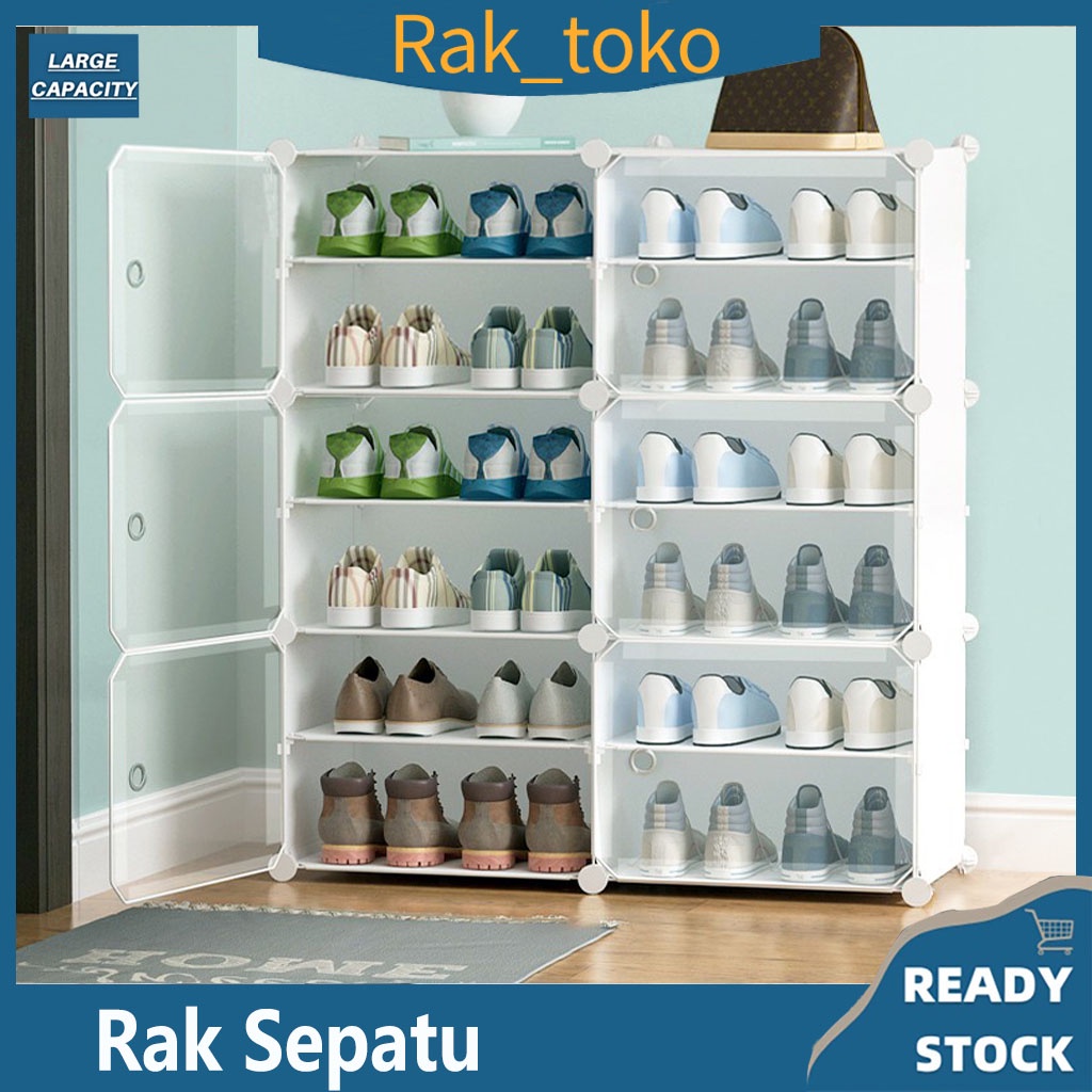Jual Rak Sepatu Anti Debu Portable Serbaguna Kotak Sepatu Portable 4 /6 ...
