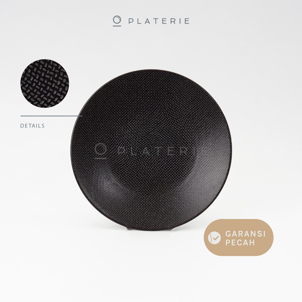 Jual PLATERIE Piring Keramik Salad Plate 8 Inch / 20.5cm Vesuvio Black ...