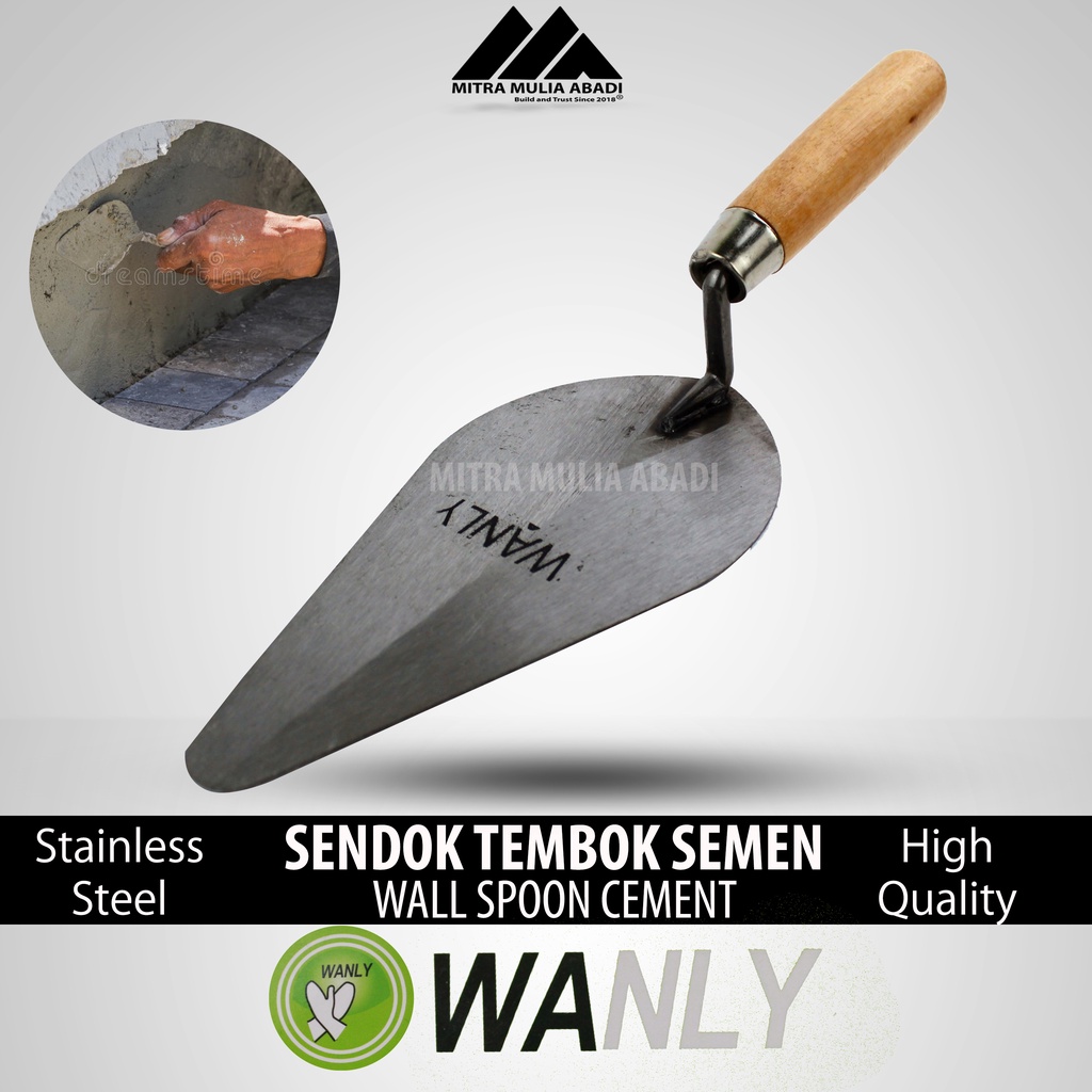 Jual Sendok Tembok Semen Lancip 7" Inci Skop Tanah Gagang Kayu | Shopee ...