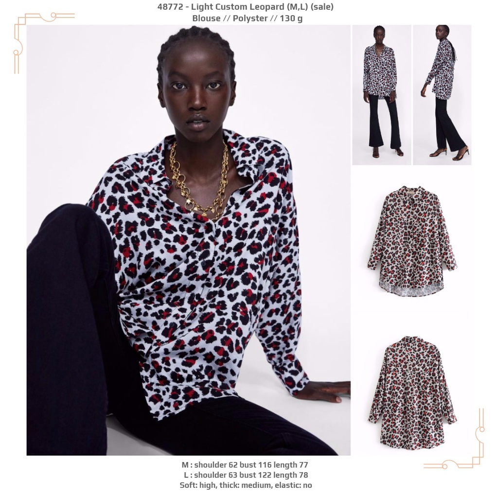 Jual Light Custom Leopard Blouse 48772 (SPECIAL PRICE) | Shopee Indonesia