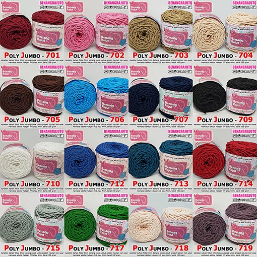 Jual BENANG RAJUT POLY JUMBO / polyester jumbo (katalog) - DIAMETER 3mm ...