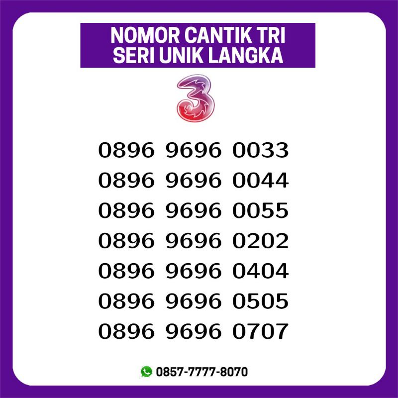 Jual NOMOR CANTIK KARTU THREE TRI UNIK LANGKA ABAB | Shopee Indonesia