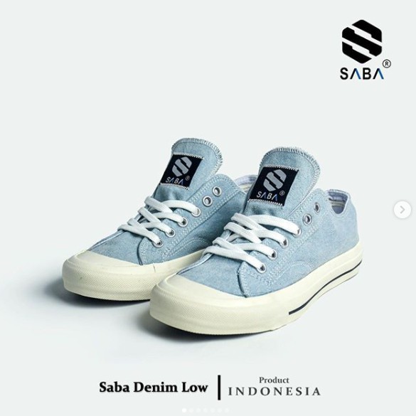Jual SEPATU SABA LOW DENIM (SEPATU BAHAN DENIM) | Shopee Indonesia