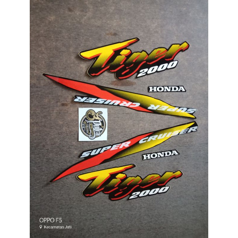 Jual sticker striping honda tiger lama 2000 super cruiser kuning merah ...