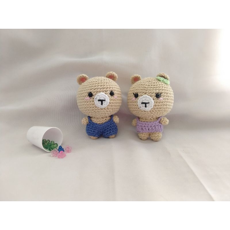 Jual amigurumi bear beruang mini animals boneka rajut couple (gantungan ...