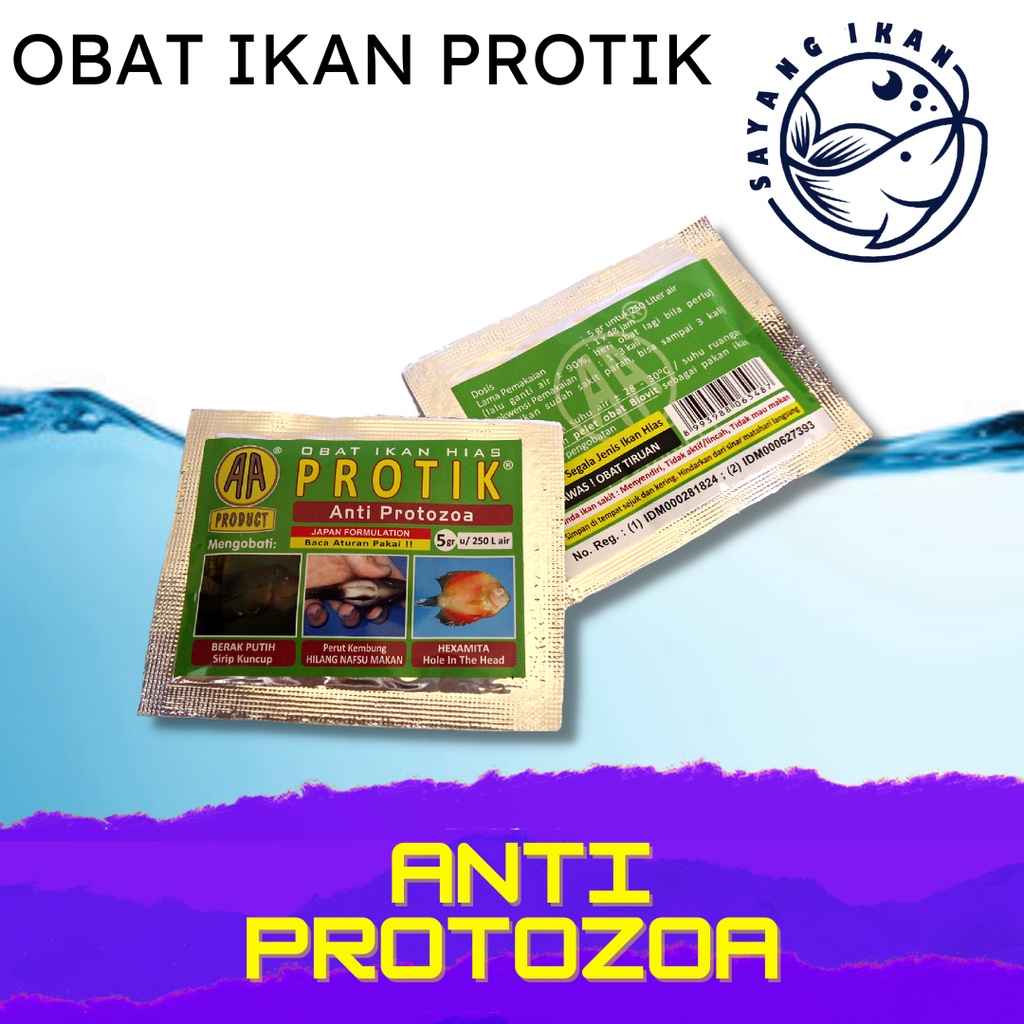 Jual PROTIK 5 gr Obat Ikan Anti Protozoa Anti Parasit Sakit Hexamita ...