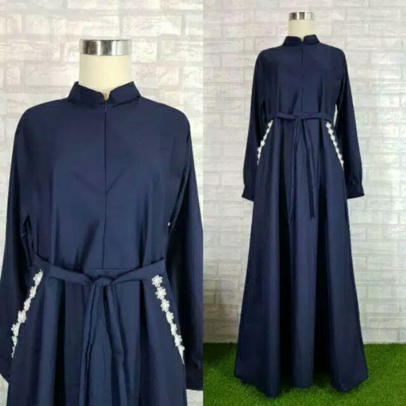 Jual GAMIS KHALIFAH TOYOBO SAKU RENDA RESLETING DEPAN | Shopee Indonesia