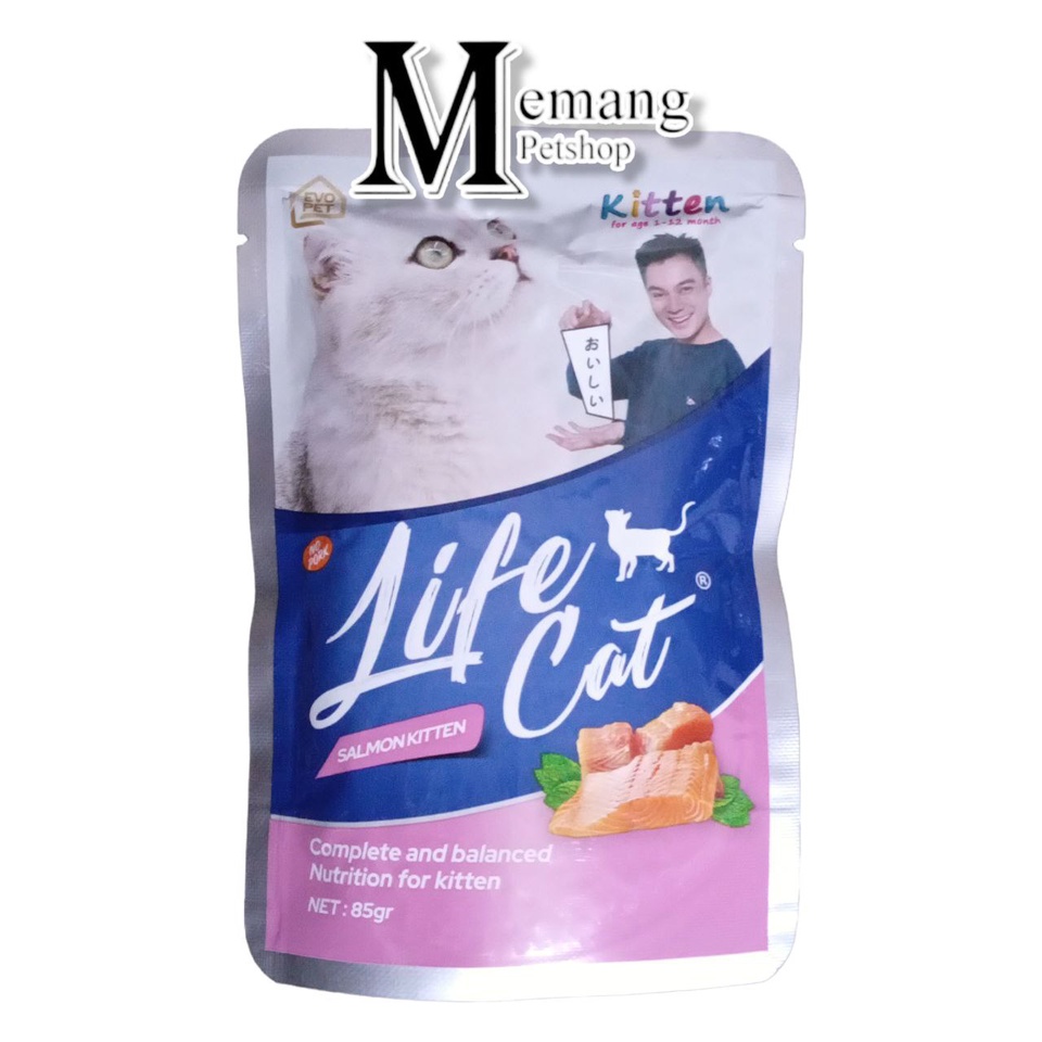 Jual Life Cat Pouch 85gram Kitten Salmon - Lifecat Makanan Kucing ...