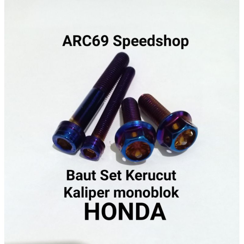 Jual Baut Set Pb Probolt Kerucut Kaliper monoblok plus Baut Pb Breket Honda | Shopee Indonesia