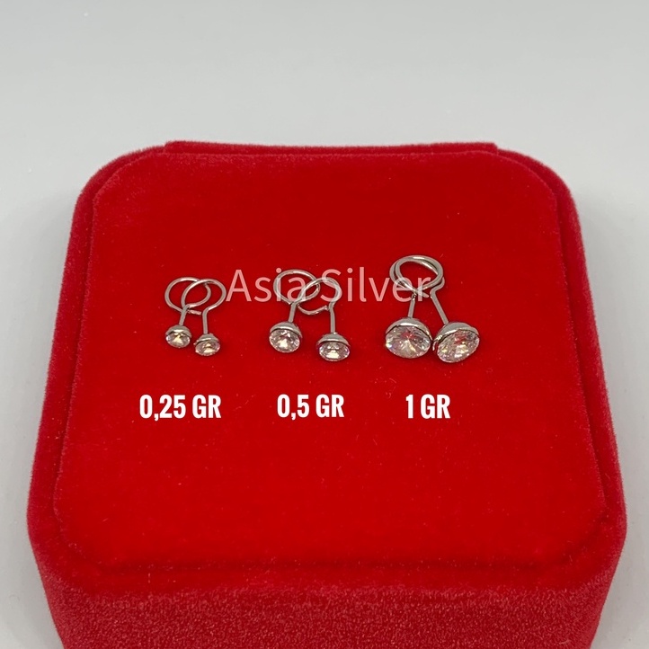 Jual Anting Toge Mata Asli Perak 925 Lapis Emas Putih - PERHIASAN PERAK | Shopee Indonesia