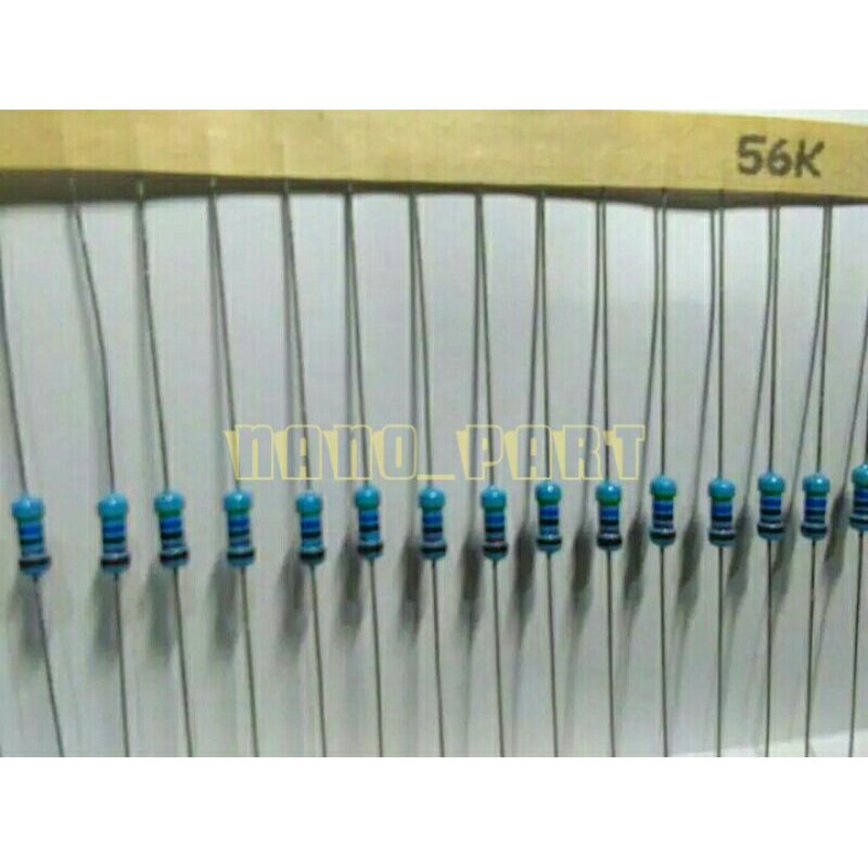 Jual 10pcs resistor 1/4 watt 47k 51k 56k 62k 68k 75k 82k 91k metal film ...