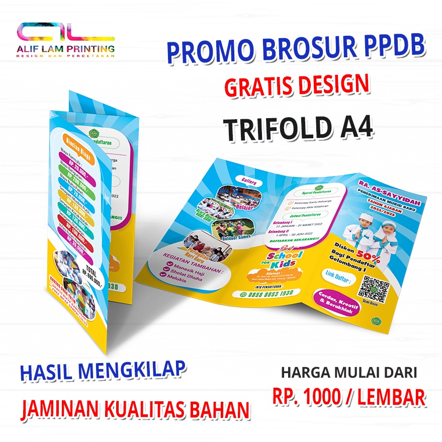 Jual CETAK BROSUR PPDB | GRATIS DESIGN | ARTPAPER 150 GSM | Shopee ...