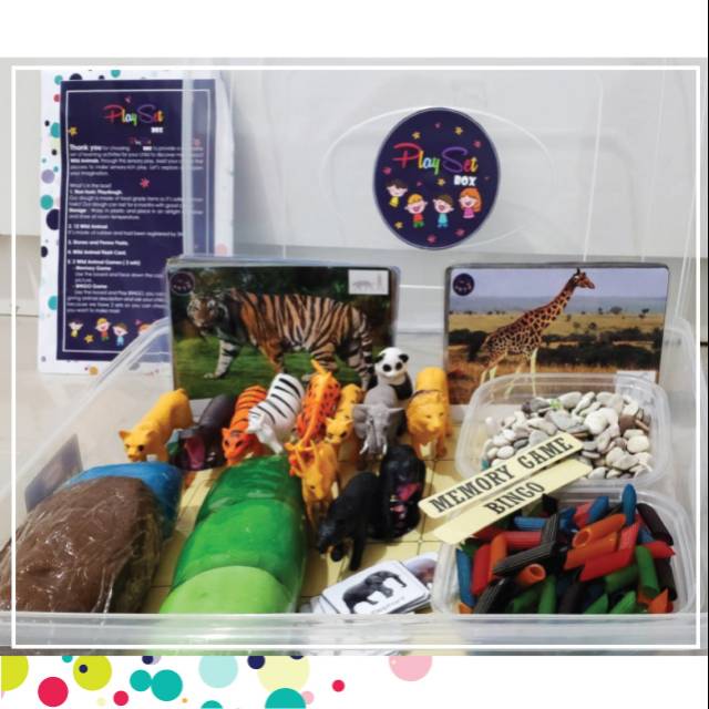 Jual Wild Animal Box Play Set sensory kit mainan edukasi playdough ...