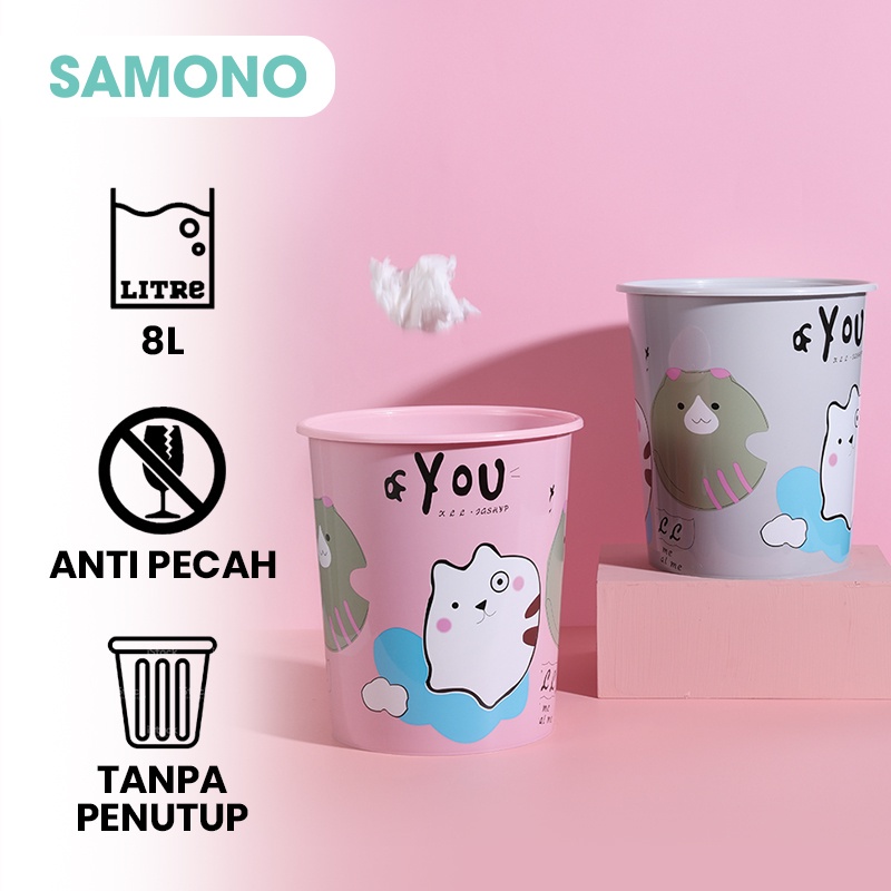Jual Samono Tempat Sampah Plastik Bulat Tong Sampah Anti Pecah Tahan ...