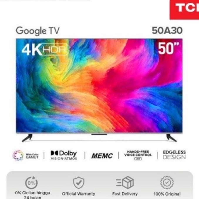 Jual LED TCL 50A20 ANDROID 11 SMART TV 50inch 4K HDR 50" A20 Bezelless | Shopee Indonesia