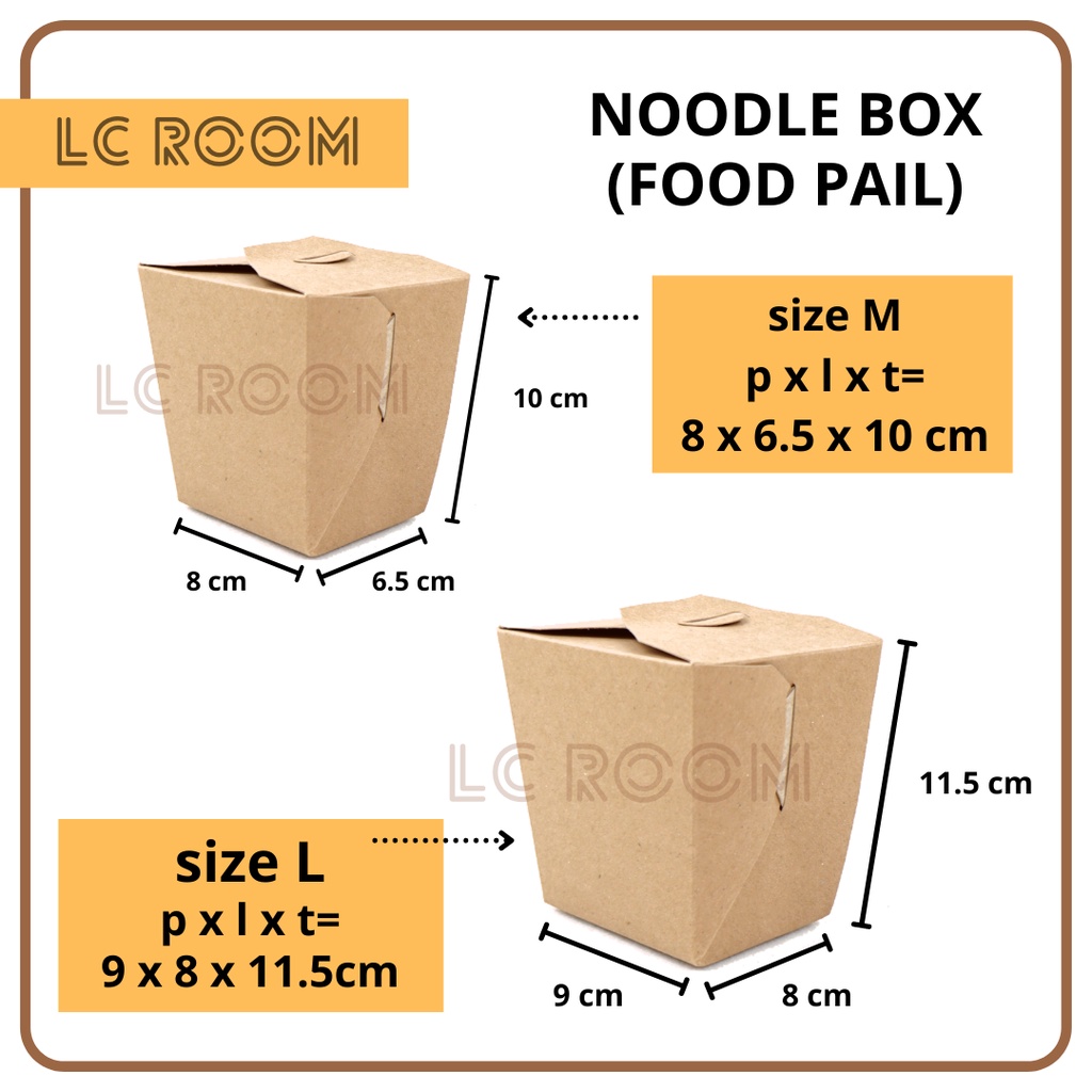 Jual PAPER RICE BOX FOOD PAIL KOTAK NOODLE BOX MODEL BUKAAN ATAS UNIK ...