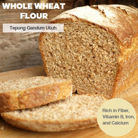 Jual TEPUNG GANDUM UTUH 500 GR UNTUK ROTI GANDUM CAKE COOKIES / WHOLE ...