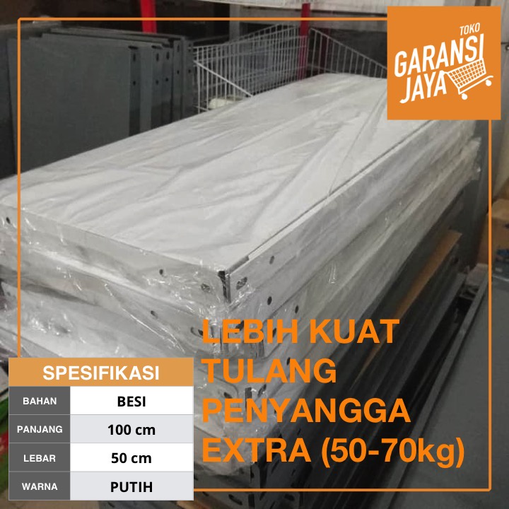 Jual Plat Besi Ambalan TULANG 2 (Putih 100x50cm) Rak Siku Lubang ...