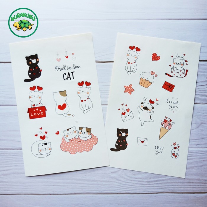 Jual Sticker / Stiker Deco Aesthetic Pack Love Story 017 Utk Laptop ...