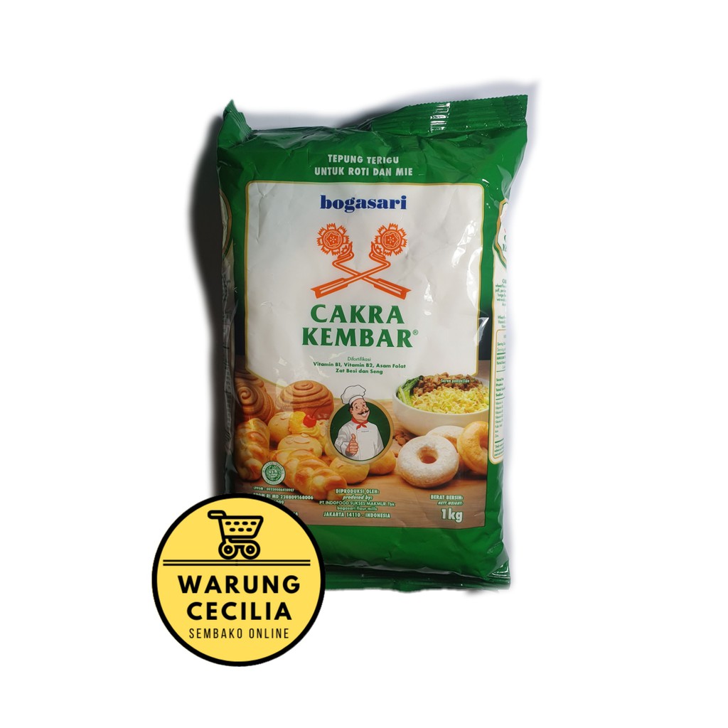 Jual Tepung Terigu Cakra Kembar Bogasari 1Kg | Shopee Indonesia