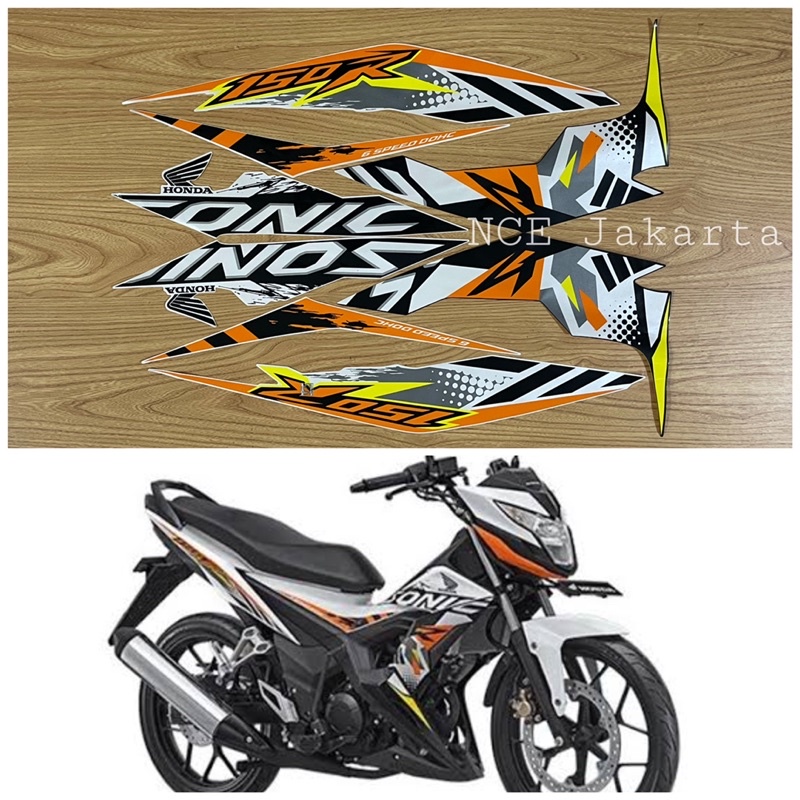 Jual STIKER STRIPING SONIC 2017 PUTIH ORANGE | Shopee Indonesia