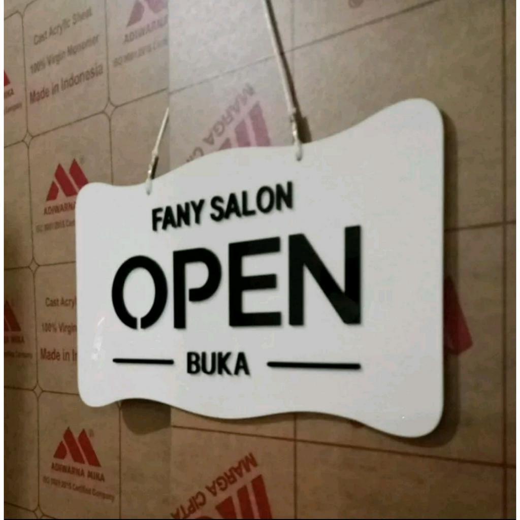 Jual Sign Door Open Closed + Custom Nama Toko / Usaha Signage Acrylik ...