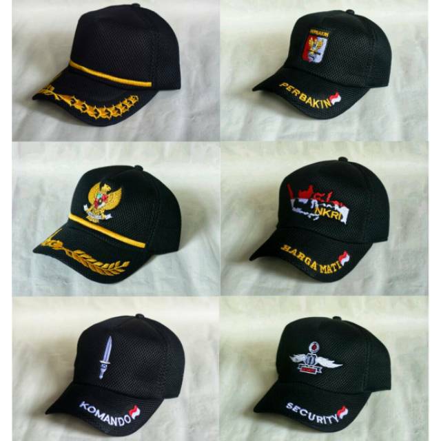 Jual Custom bordir topi dinas topi militer topi padikapas bordir nama ...