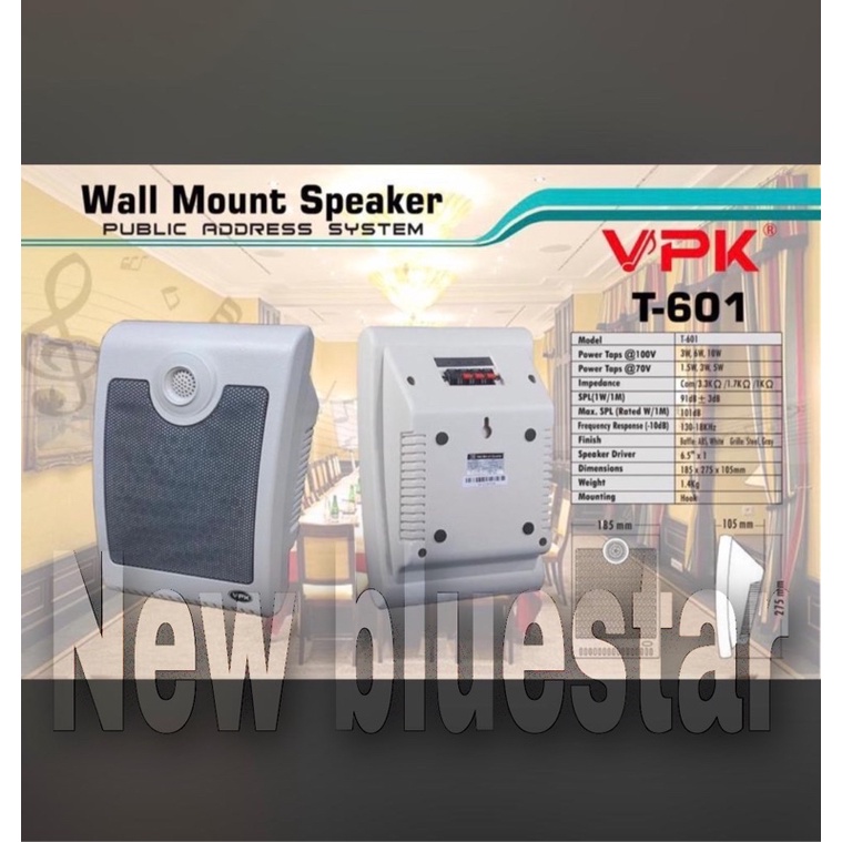 Jual Wall Mount Speaker VPK T 601 Original 6,5 inch Pasif | Shopee ...
