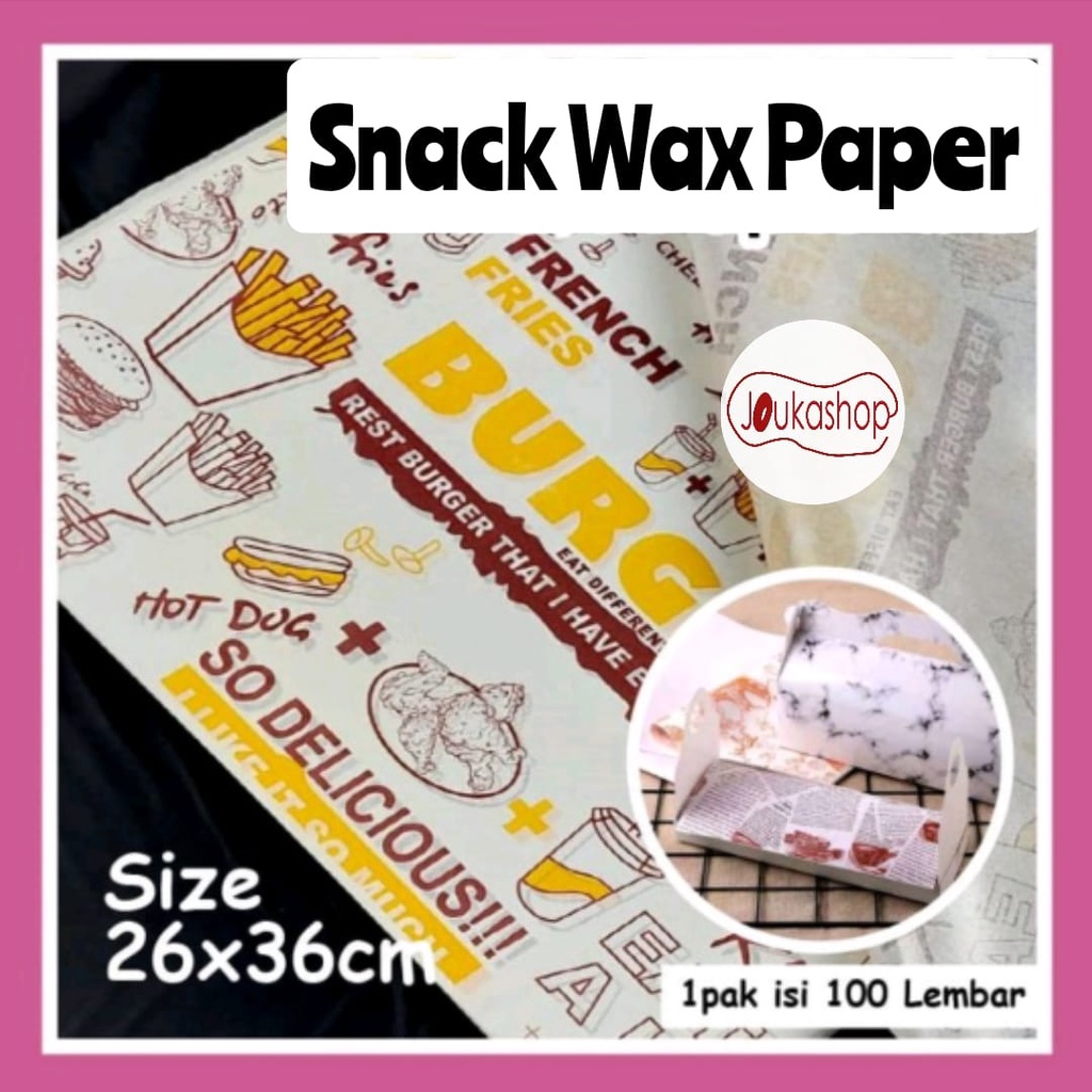 Jual BAKING PAPER MOTIF/ KERTAS ROTI/ WAX PAPER BESAR 26X36cm (100 ...
