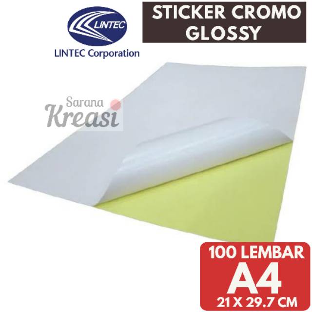 Jual Kertas Stiker Cromo Lintec Glossy A4 isi 100 lembar | Shopee Indonesia
