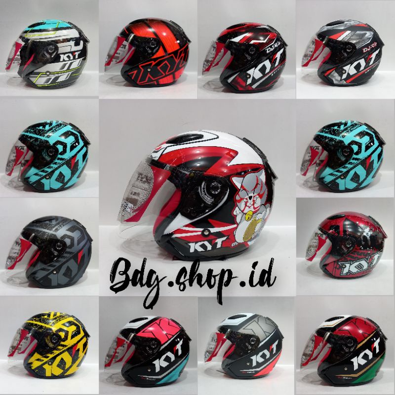 Jual HELM KYT DJ MARU MOTIF HALF FACE SINGLE VISOR | Shopee Indonesia