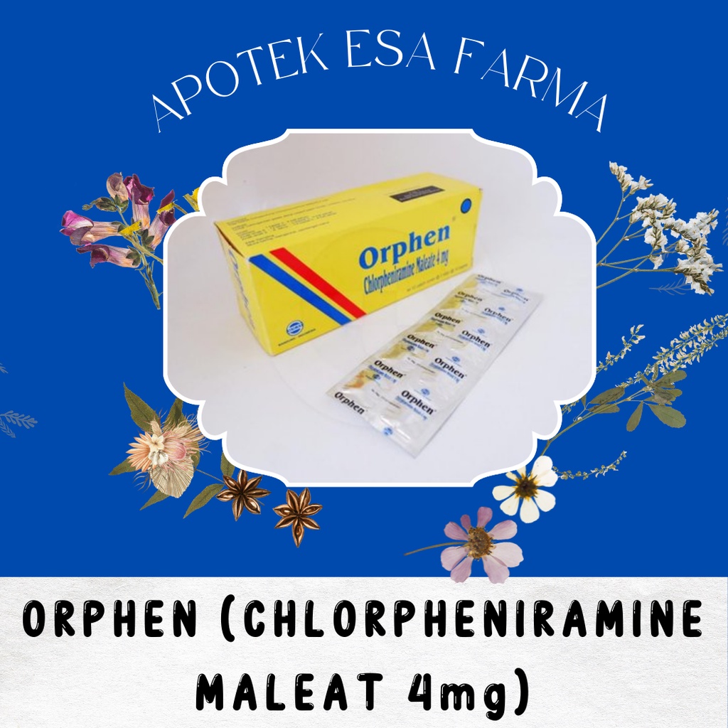 Jual ORPHEN (CHLORPHENIRAMINE MALEAT 4mg) | Shopee Indonesia