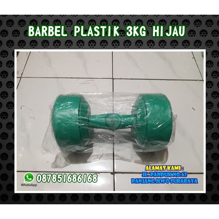 Jual Barbel Plastik 3kg Warna Hijau Dumbell Barbell Dumbel Cocok Gym ...