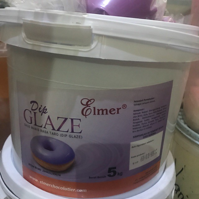 Jual Topping Elmer Dip Glaze - Topping Donat Rasa Talas (Taro) 5kg ...