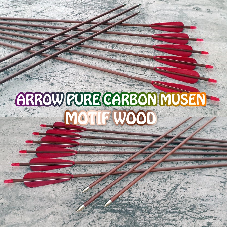 Jual Arrow Pure Carbon Musen Motif Wood ID 6.2mm | Shopee Indonesia