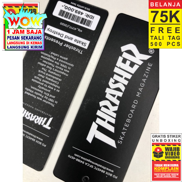 Jual THRASHER PRICE TAG HANGTAG BARCODE SUPER PREMIUM CO 1X DI KIRIM ...