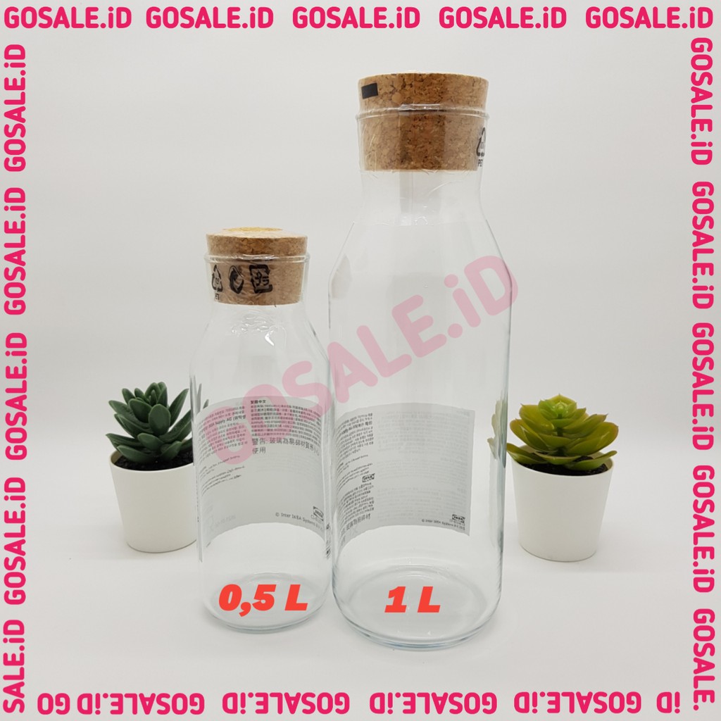Jual BOTOL KACA KARBUS DENGAN PENUTUP GABUS 0,5 L & 1 L CLEAR GLASS ...