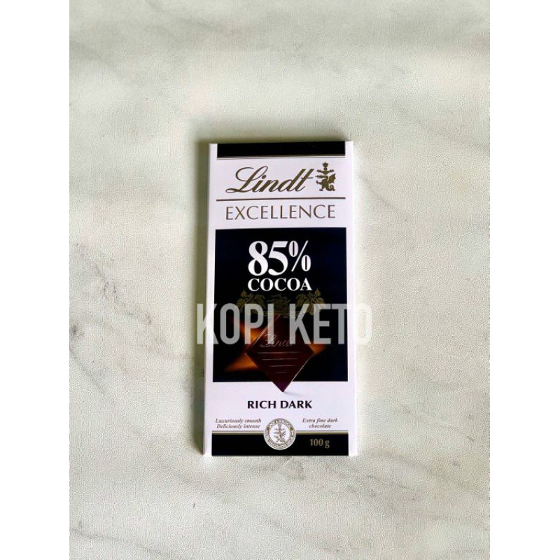 Jual Lindt Dark Chocolate 85% | Coklat keto, healthy, diabet, less ...