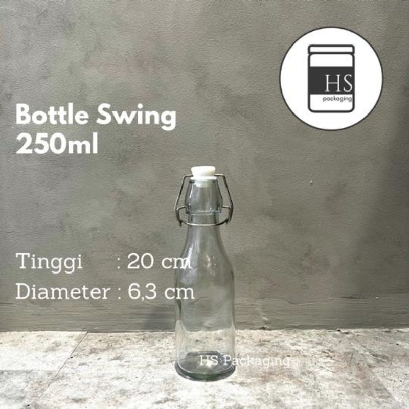 Jual HS PACKAGING - Botol Kaca 1000ml 500ml Tutup Swing | Shopee Indonesia