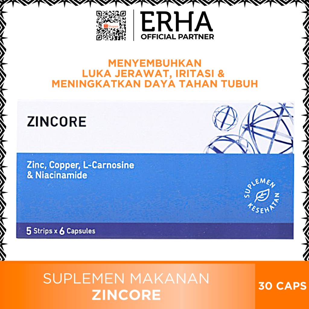 Jual ERHA ZINCORE SUPLEMEN KULIT UNTUK MEMENUHI KEBUTUHAN ZINC HARIAN ...