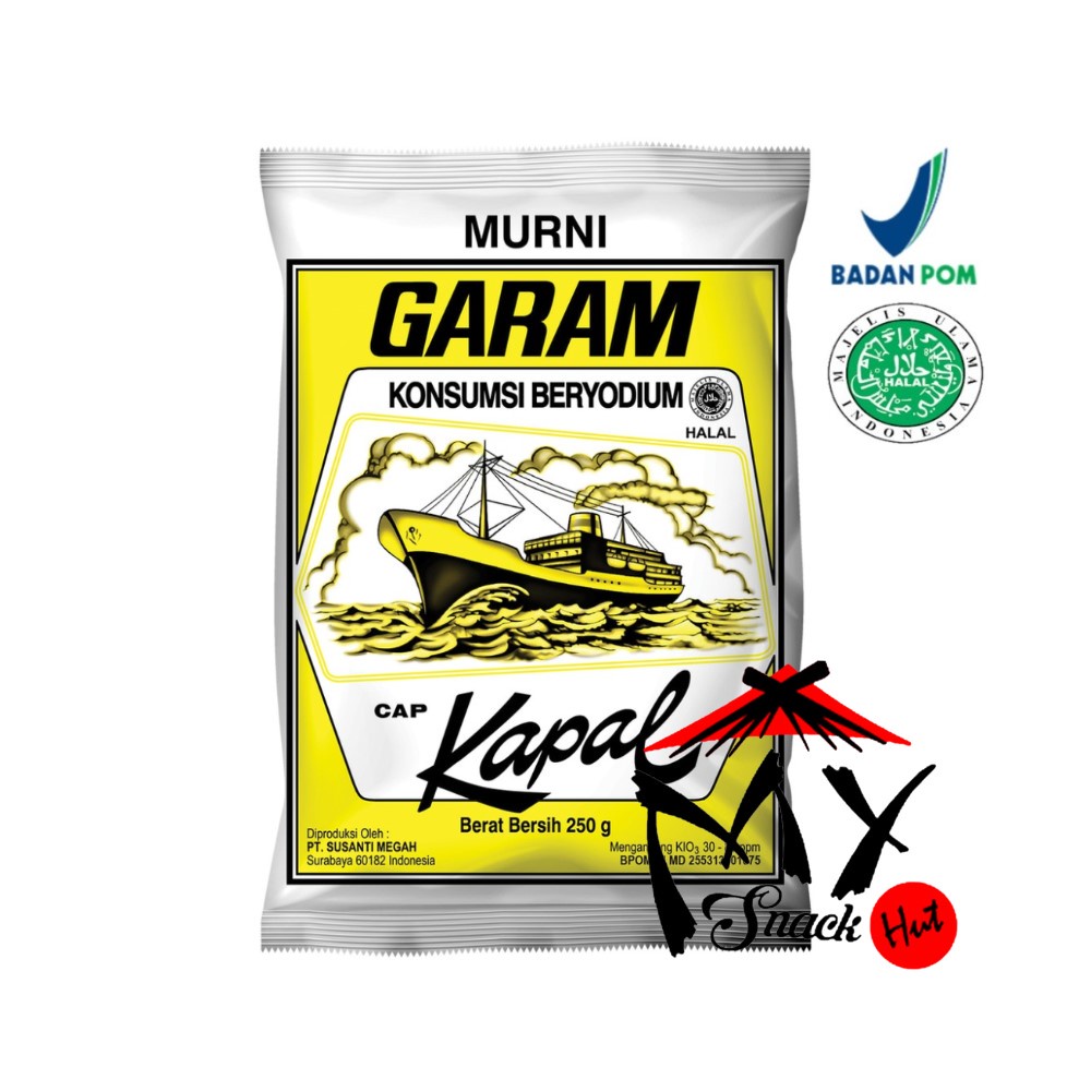 Jual GARAM KAPAL 250GR COOKING TABLE IODIZED SALT HALUS MURNI MASAK ...