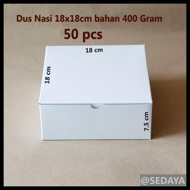 Jual Dus/Kotak/Box Nasi Polos 18X18 Tebal Duplex 400 Gram/Gsm | Shopee ...