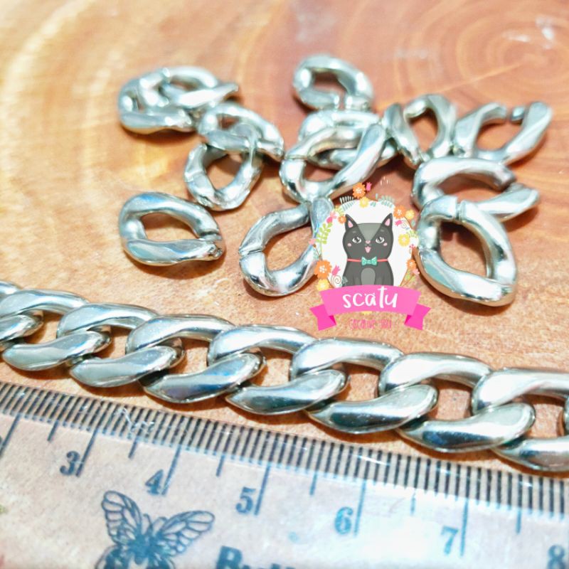 Jual Rantai Chrome Oval Pipih Silver (Harga Per 10pcs) | Shopee Indonesia