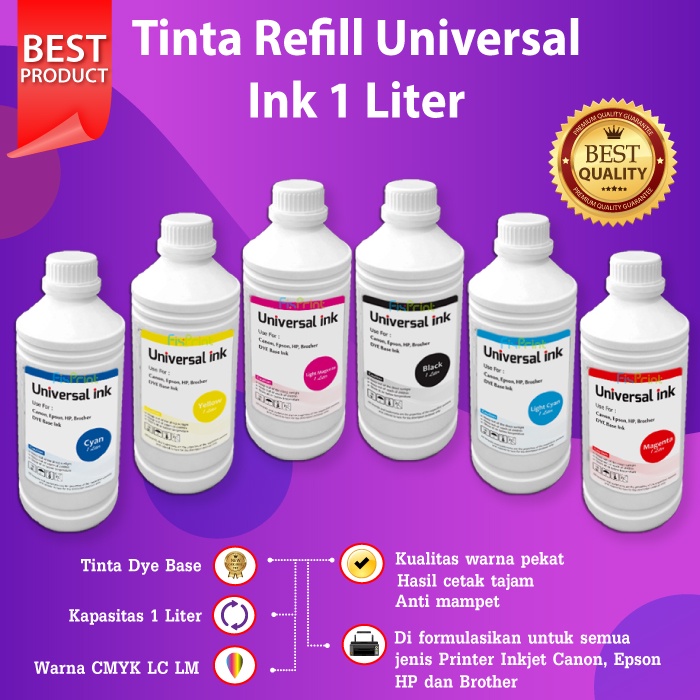 Jual Tinta refill 1 liter Printer Epson L1110 L3110 L3150 L365 L455 ...
