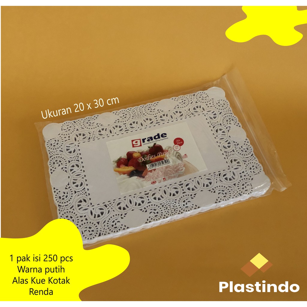 Jual Kertas Alas Kue Doilies Kotak 20 x 30 cm Persegi Panjang | Kertas ...