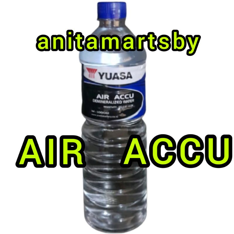 Jual Air Aki Biru/ Air Accu/ Air Refill Aki YUASA 1 Liter / 1000ml ...