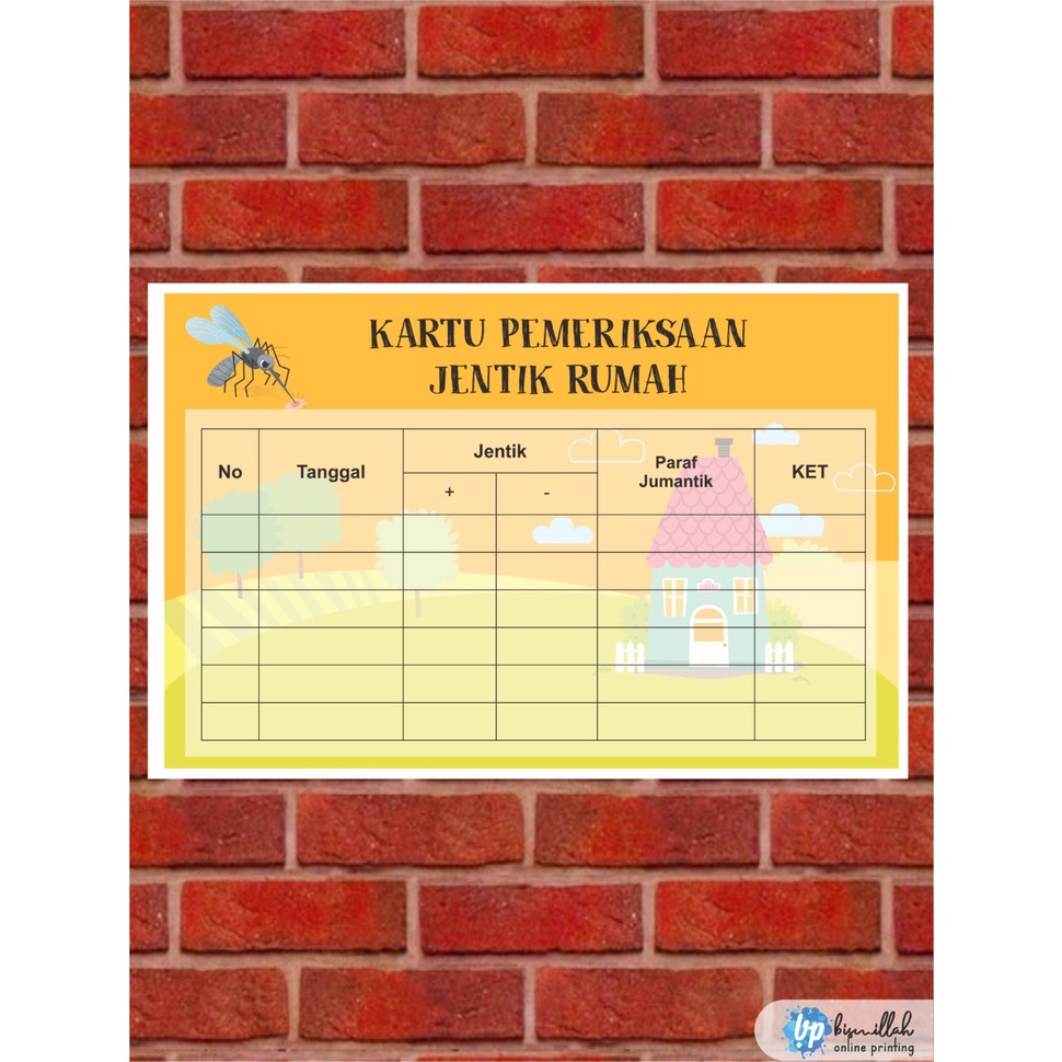 Jual Kartu Pemeriksaan Jentik nyamuk Rumah | Shopee Indonesia