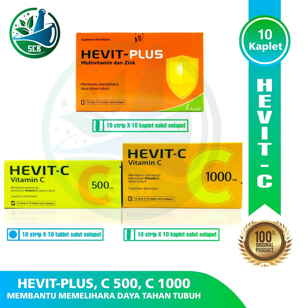 Jual Hevit-C Vitamin C 500mg, C 1000mg, Hevit-Plus - Hevit C Vitamin C ...